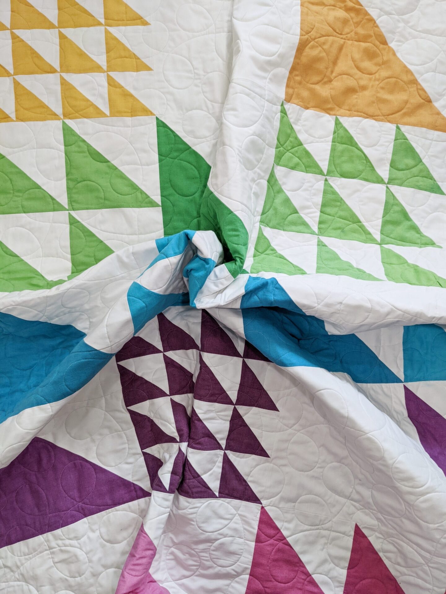 Vertex (the hand-dyed Indian cotton one) – slightly biased quilts