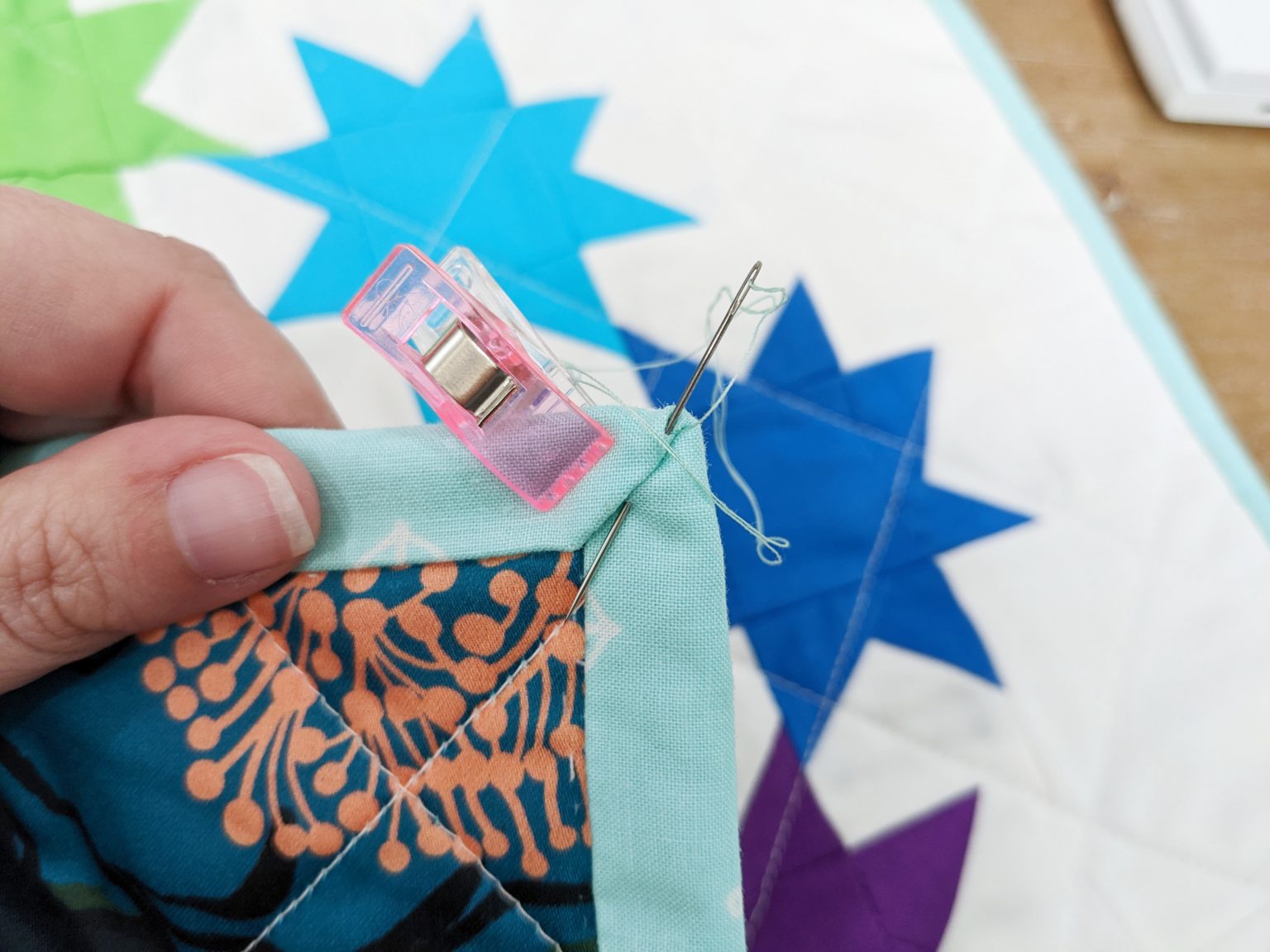 Perfect Hand Binding Tips – slightly biased quilts